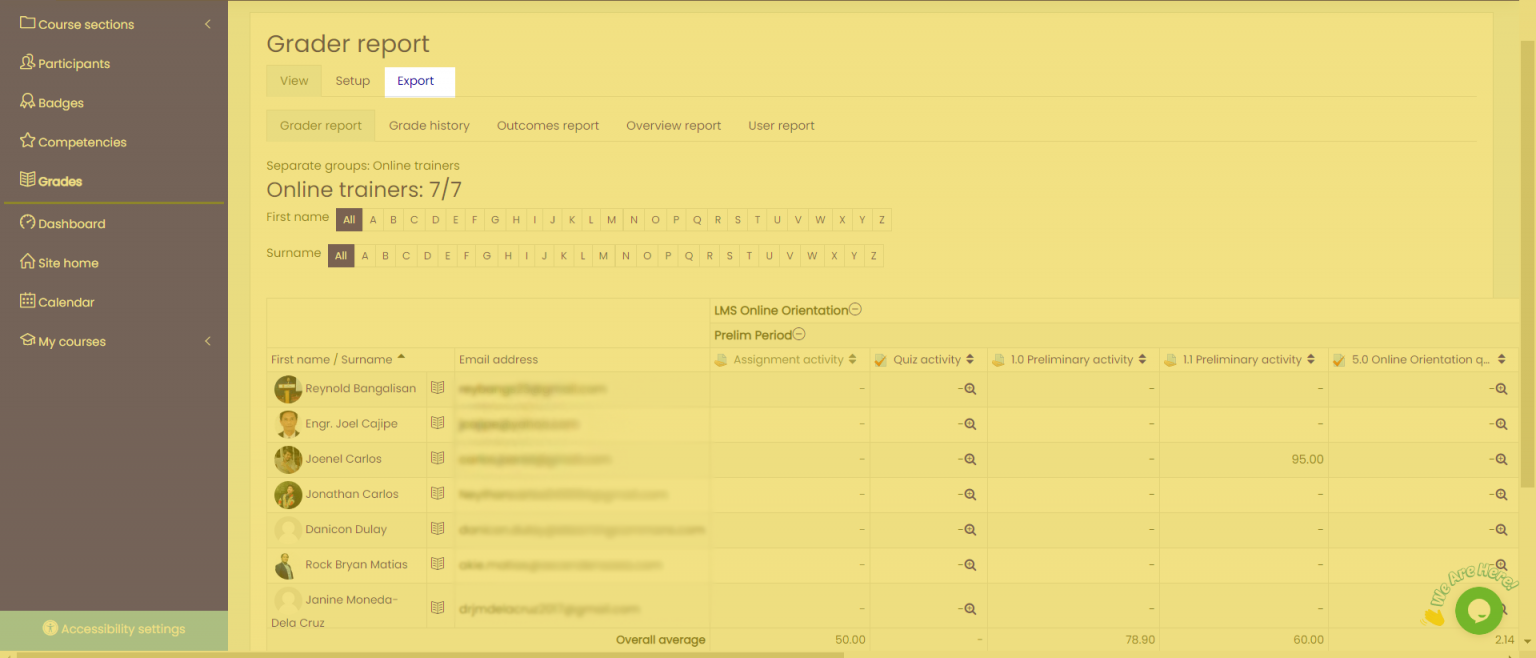 Download grades – eLearningCommons